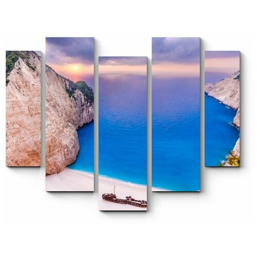 Модульная картина Закат на пляже Греции111x90