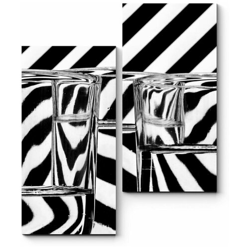 Модульная картина Черно-белая абстракция90x113