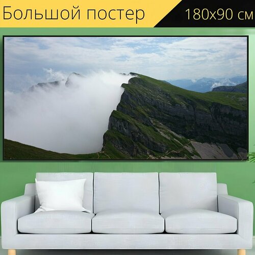 Большой постер "Рофан, горы, тироль" 180 x 90 см. для интерьера