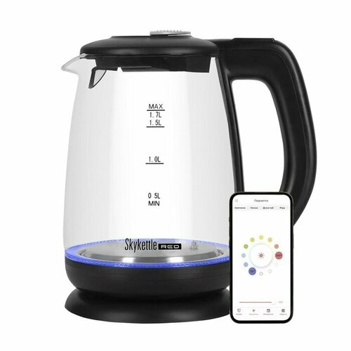 Чайник электрический RED Solution SkyKettle RK-G212S, стекло, 1.7 л, 2200 Вт, чёрный