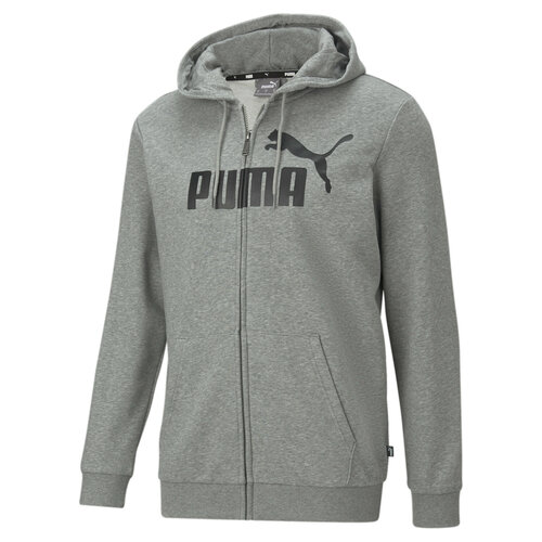 Толстовка PUMA Essentials Big Logo Full-Zip Men's Hoodie, размер XS, серый