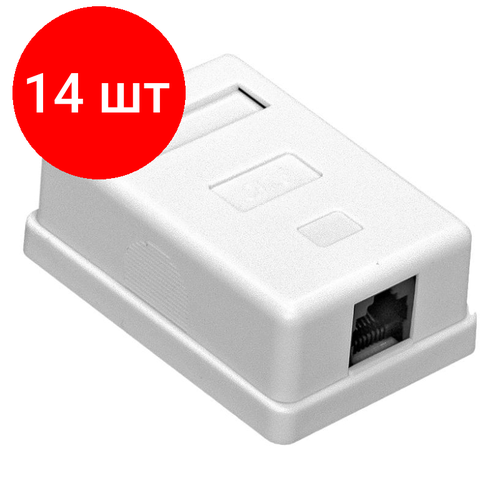 Комплект 14 штук, Розетка ExeGate SM1-RJ45-C6 RJ-45 кат.6 UTP Krone/110 (EX292844RUS)