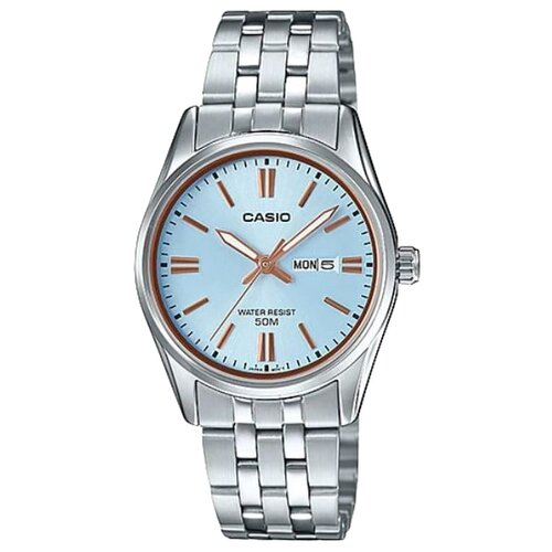 Наручные часы CASIO Collection, серебряный, голубой