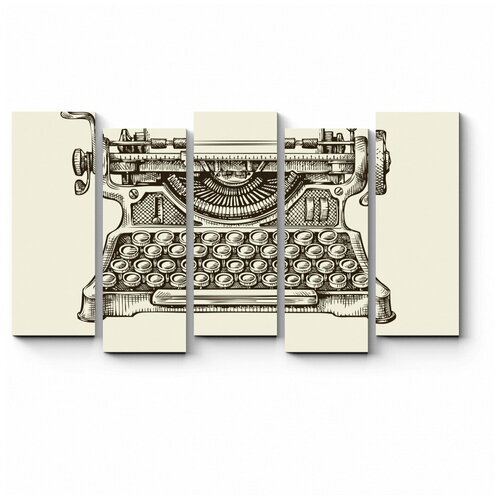 Модульная картина Винтажная печатная машинка 100x58