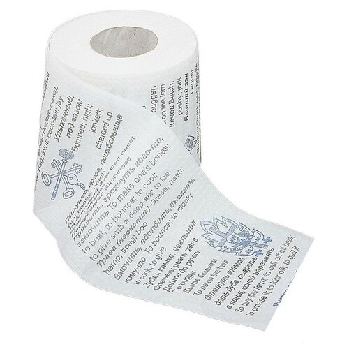 Сувенирная туалетная бумага "Русско-английский разговорник", 1 часть, 9х10х9 см
