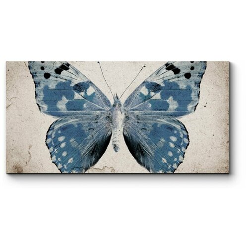 Модульная картина Винтажная голубая бабочка 90x45