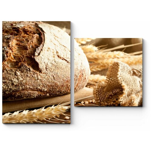 Модульная картина Горячий ароматный хлеб 70x53