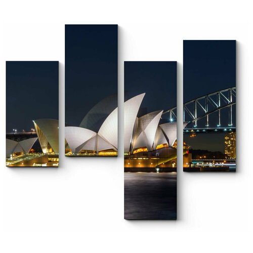 Модульная картина Огни ночного Сиднея154x144