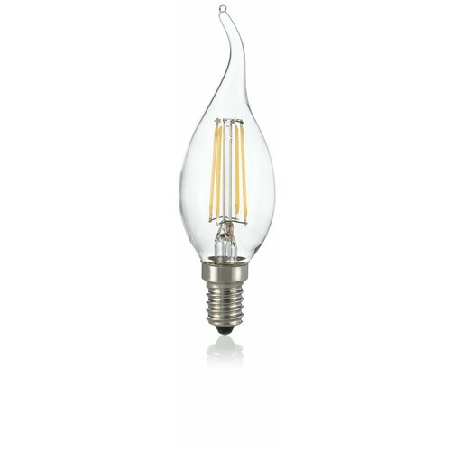 Лампа филаментная Ideal Lux Candela Свеча СА35 4Вт 430Лм 3000К CRI80 Е14 230В Прозрачный Не диммируемая 101248.
