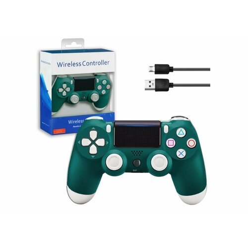 Беспроводной Bluetooth геймпад для PlayStation 4. Джойстик совместимый с PS4, PC и Mac, устройства Apple, устройства Android, зеленый