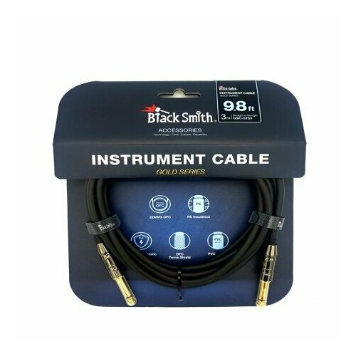 Кабель аудио 1xJack - 1xJack BlackSmith Instrument Cable Gold Series 9.8ft GSIC-STS3