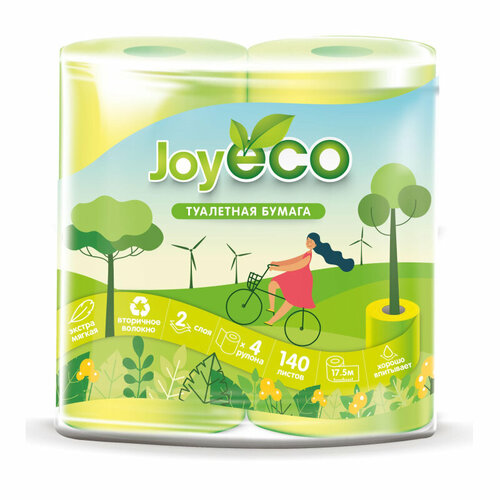 Туалетная бумага Joy Eco 2-сл, 4 рул/уп