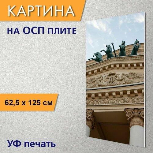 Вертикальная картина на ОСП "Москва, россия, советский союз" 62x125 см. для интерьериа