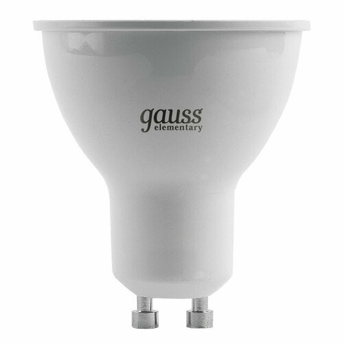 Лампа gauss elementary mr16 5,5вт gu10 led 430лм 3000к рефлектор