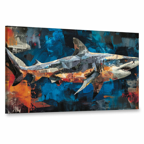 Интерьерная картина 100х60 "Акула: символ мощи"