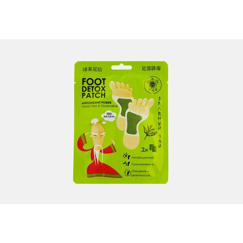 Детокс-патчи для ног с зеленым чаем Mi-Ri-Ne foot detox patch antioxidant power Green Tea and tourmaline 2 шт