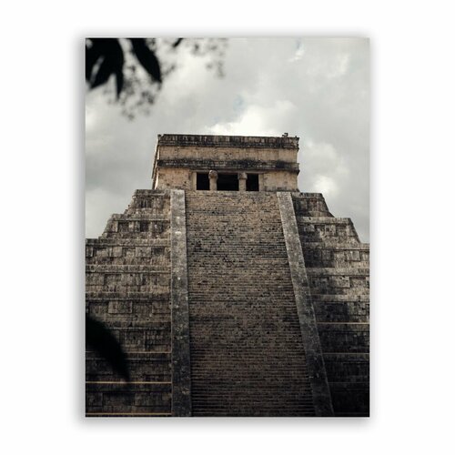 Постер, плакат на бумаге / Природа Мексики - Пирамида Кукулькана / Размер 60 x 80 см