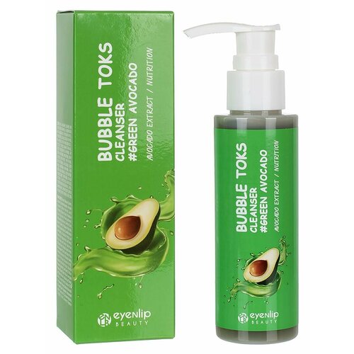 Пенка для лица кислородная с маслом авокадо Green Avocado Bubble Toks Cleanser, 100мл, EYENLIP