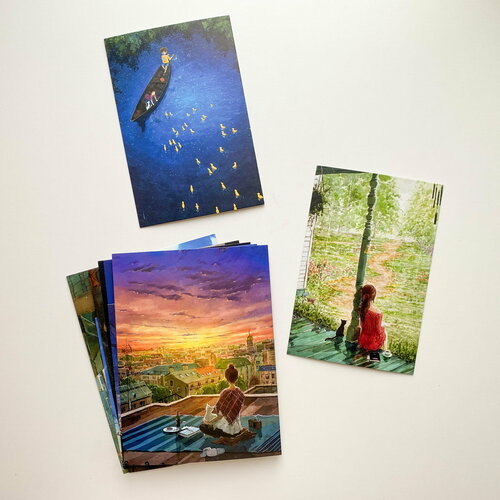 Набор почтовых эко-открыток Маленькие радости "Автор endmion1" (11 шт) для посткроссинга