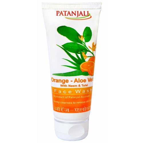 ORANGE - ALOE VERA With Neem & Tulsi FACE WASH, Patanjali (апельсин - алоэ вера с нимом и тулси средство для умывания, Патанджали), 60 г.