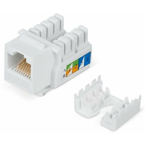 Модуль Cabeus KJ-RJ45-Cat.5E-90 (вставка) Keystone Jack RJ-45, категория 5e, заделка тип 110, белая