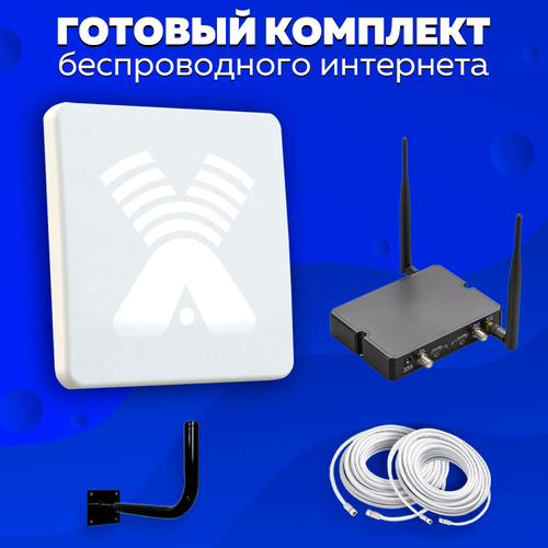 Комплект Интернета Антэкс ZETA LTE MiMO Антенна + WiFi Роутер Kroks Rt-Cse DS m4 подходит Любой Безлимитный Интернет Тариф