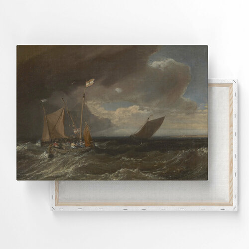 Картина на холсте, репродукция / Уильям Тёрнер - Seascape with a Squall Coming Up / Размер 60 x 80 см