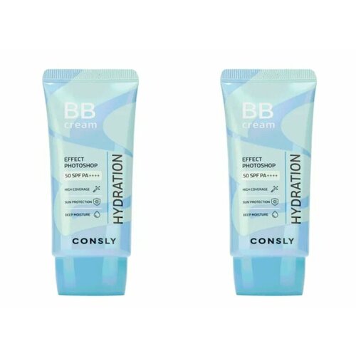 Крем BB увлажняющий с эфектом фотошопа Consly SPF50/PA++++ натуральный бежевый, 50 мл, 2 шт