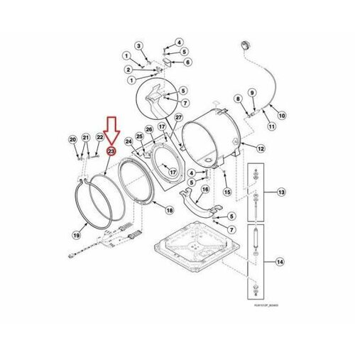 Уплотнение камеры внешнее 800432P для машины стиральной серии NF3L