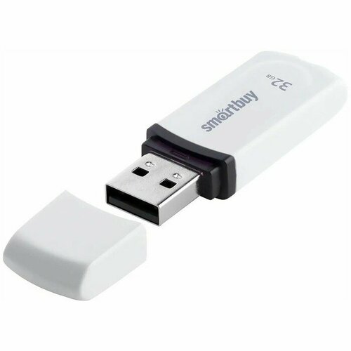 Флешка Smartbuy Paean White, 32 Гб, USB 2.0, чт до 25 Мб/с, зап до 15 Мб/с, белая