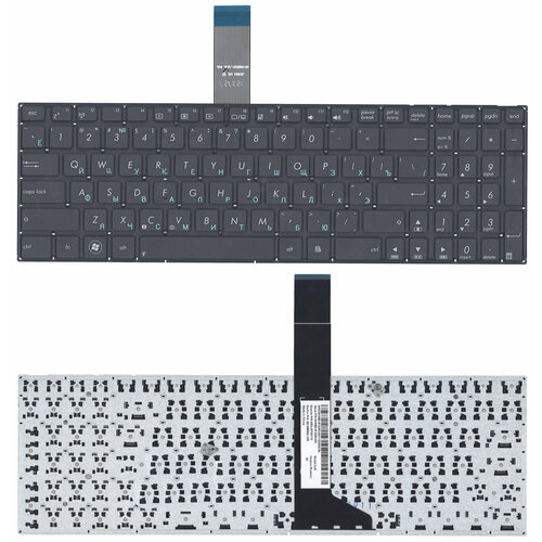 Клавиатура для ноутбука Asus 0KNB0-6105RU, русская, черная, плоский Enter