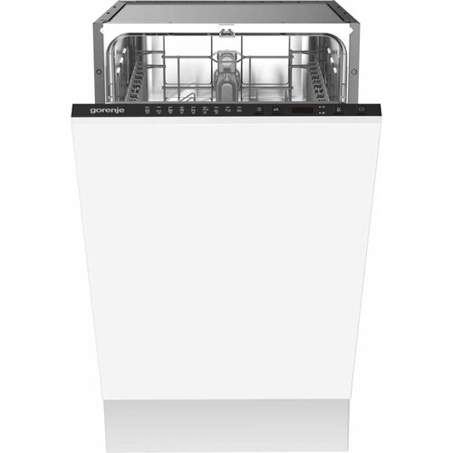Встраиваемая посудомоечная машина Gorenje GV52041, узкая, ширина 44.8см, полновстраиваемая, загрузка 9 комплектов