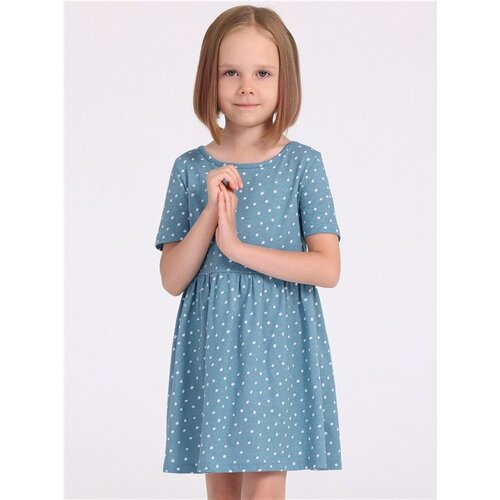 Платье Апрель, размер 60-116, белый, голубой