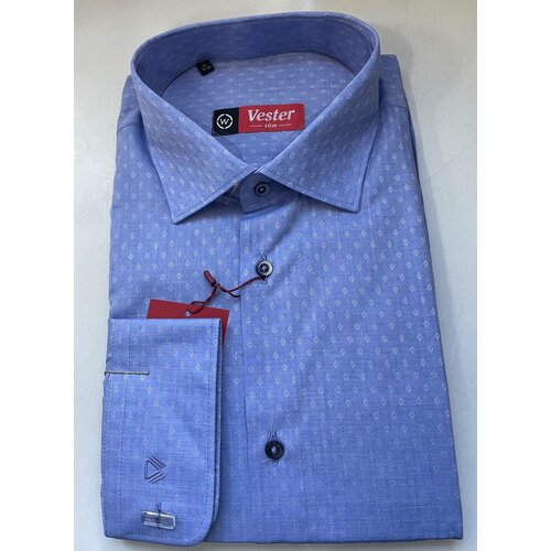 Рубашка Vester, размер 41/176-182, синий, голубой