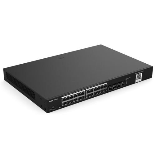 Коммутатор Reyee 24-Port Gigabit L2 Managed POE Switch, 24 Gigabit RJ45 POE/POE+ Ports, 4 SFP Slots, 370W PoE power budget, 19-inch Rack-mountable Stell Case (RG-NBS3100-24GT4SFP-P)