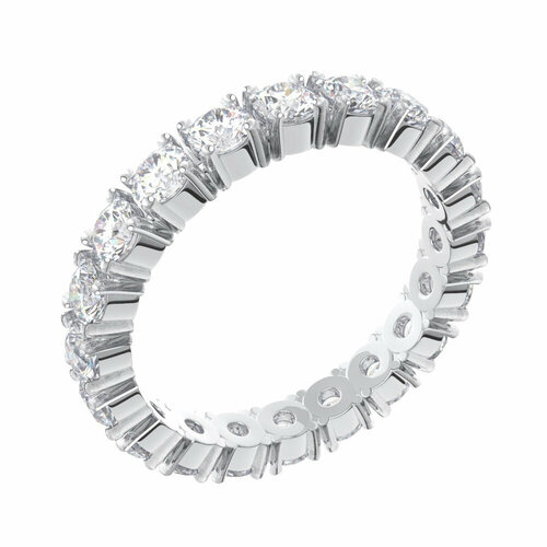 Кольцо Яхонт, серебро, 925 проба, фианит, размер 16.5, бесцветный