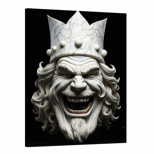 Интерьерная картина 50х70 "Король в шутовской шапке: Смех и слезы"