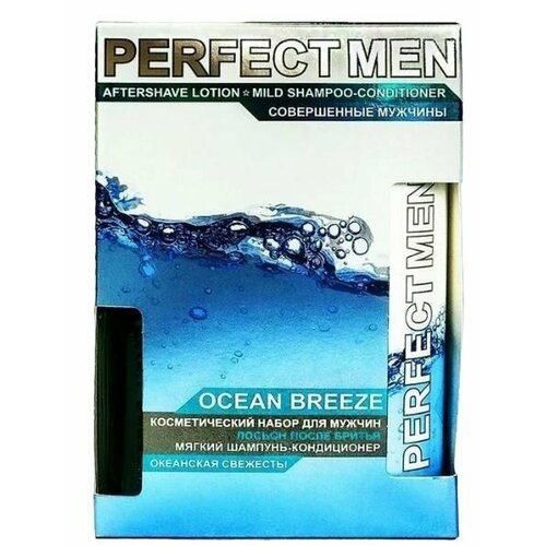 Perfect Men Подарочный набор Ocean Breeze, Шампунь-кондиционер для волос 250 мл + лосьон после бритья 100 мл