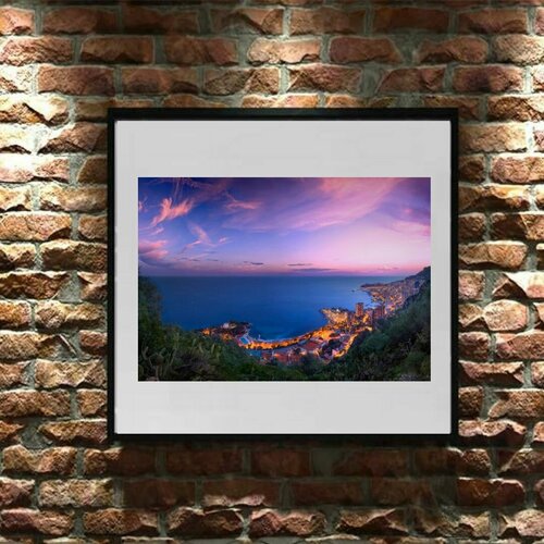 Постер "Закат в Монако с высоты" формат А3 из коллекции "Природа"