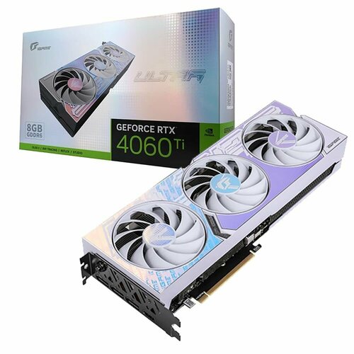 Видеокарта Colorful RTX4060Ti Ultra W OC 8GB-V 128-bit GDDR6 DPx3 HDMI 3FAN RTL