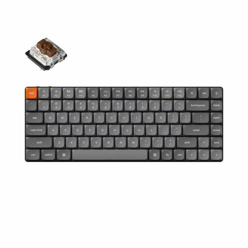 Беспроводная механическая ультратонкая клавиатура QMK Keychron K3 Max, 84 клавиши, RGB-подсветка, Gateron Brown Switch(русская раскладка)