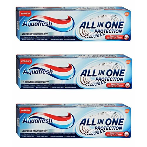 Aquafresh Зубная паста All-in-One Protection, 75 мл, 3 шт.