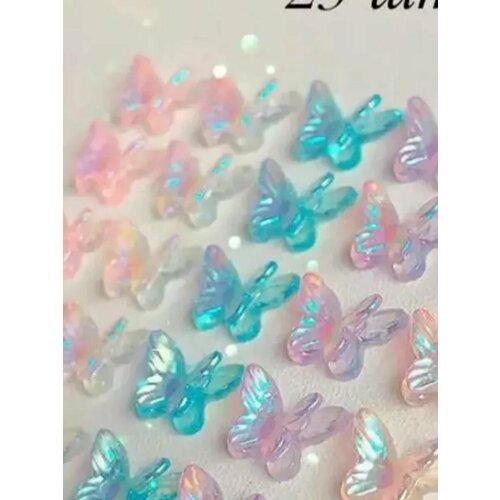 3D-фигурки бабочек для ногтей - 25 штук