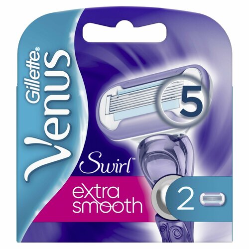 Сменные кассеты для бритвы Venus Extra Smooth 5 лезвий, 2 штуки