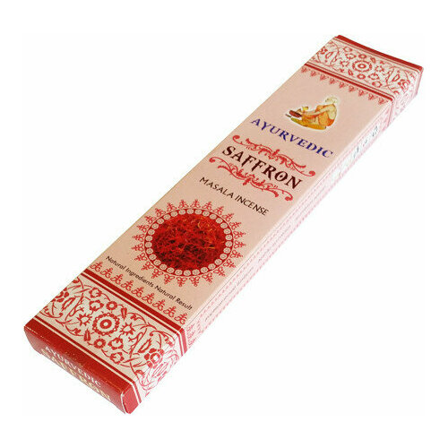 SAFFRON Masala Incense, Ayurvedic (шафран масала благовония, Аюрведик), уп. 15 палочек.