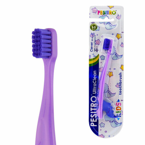 Зубная щетка Pesitro Ultra Soft 7680 Clever (с 3 до 5 лет) Розовая