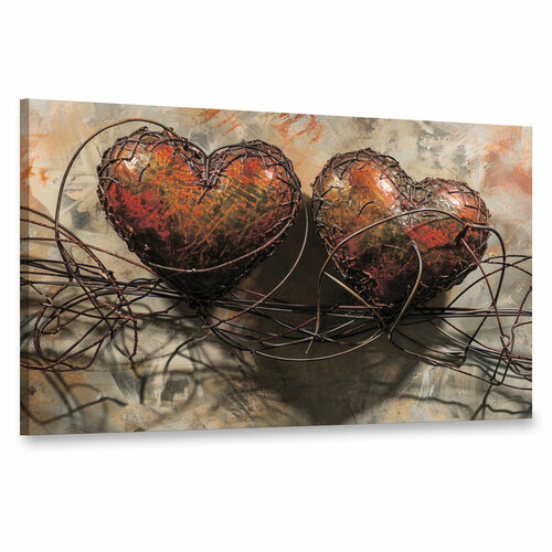 Интерьерная картина 100х60 "Встреча двух сердец"