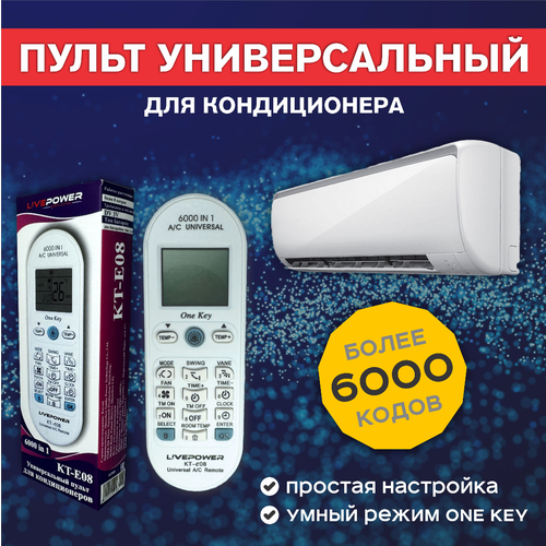 Пульт ДУ для кондиционера универсальный KT-E08 для Samsung, Haier, LG, Electrolux