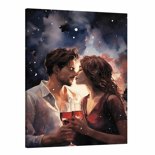 Интерьерная картина 50х70 "Вино романтики"