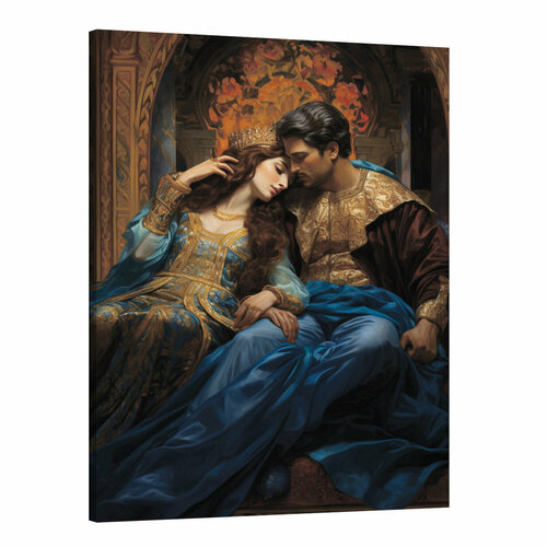 Интерьерная картина 50х70 "Короли и королевы: вечная любовь"